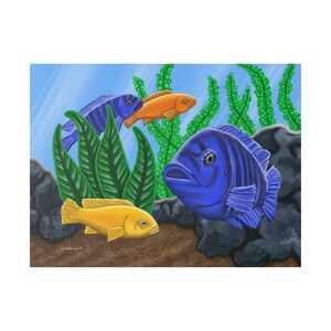 Aquarium Fish African Cichlids Painting on Canvas - Etsy