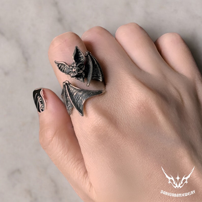 Adjustable Bat Ring Witch Ring Vampire Ring Fantasy Dracula Ring Streetwear Ring Gothic Jewelry ...