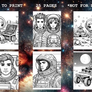 Astronauts, 25 Colouring Pages for Boys and Girls, Coloring for Kids ...