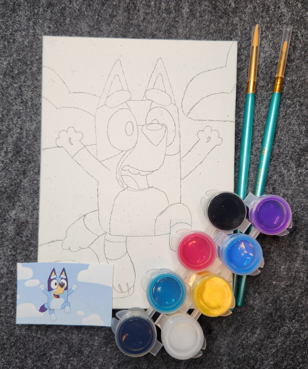 Bluey Paint and Sip Canvas, Cartoon Paint Portait - Etsy