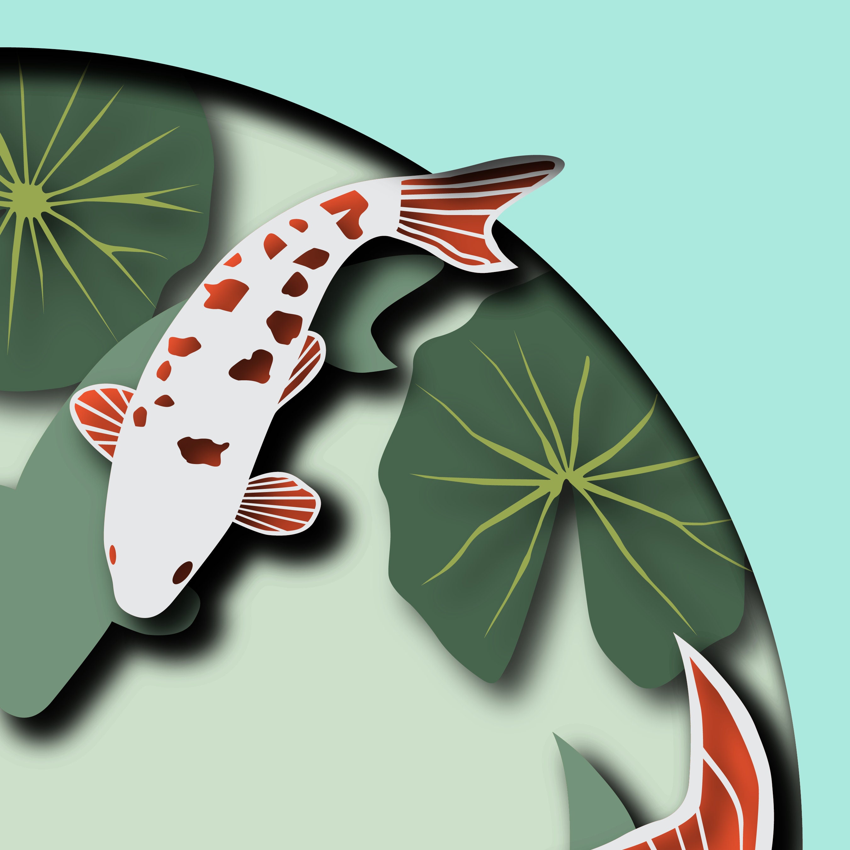 3D Koi Fish Shadow Box Svg, Koi Fish Layered Paper Cut, Koi Fish Svg ...