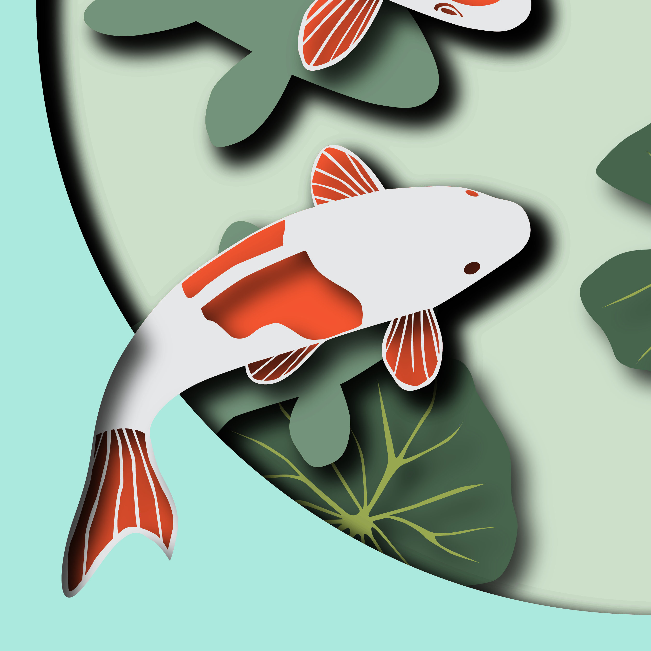 3D Koi Fish Shadow Box Svg, Koi Fish Layered Paper Cut, Koi Fish Svg ...