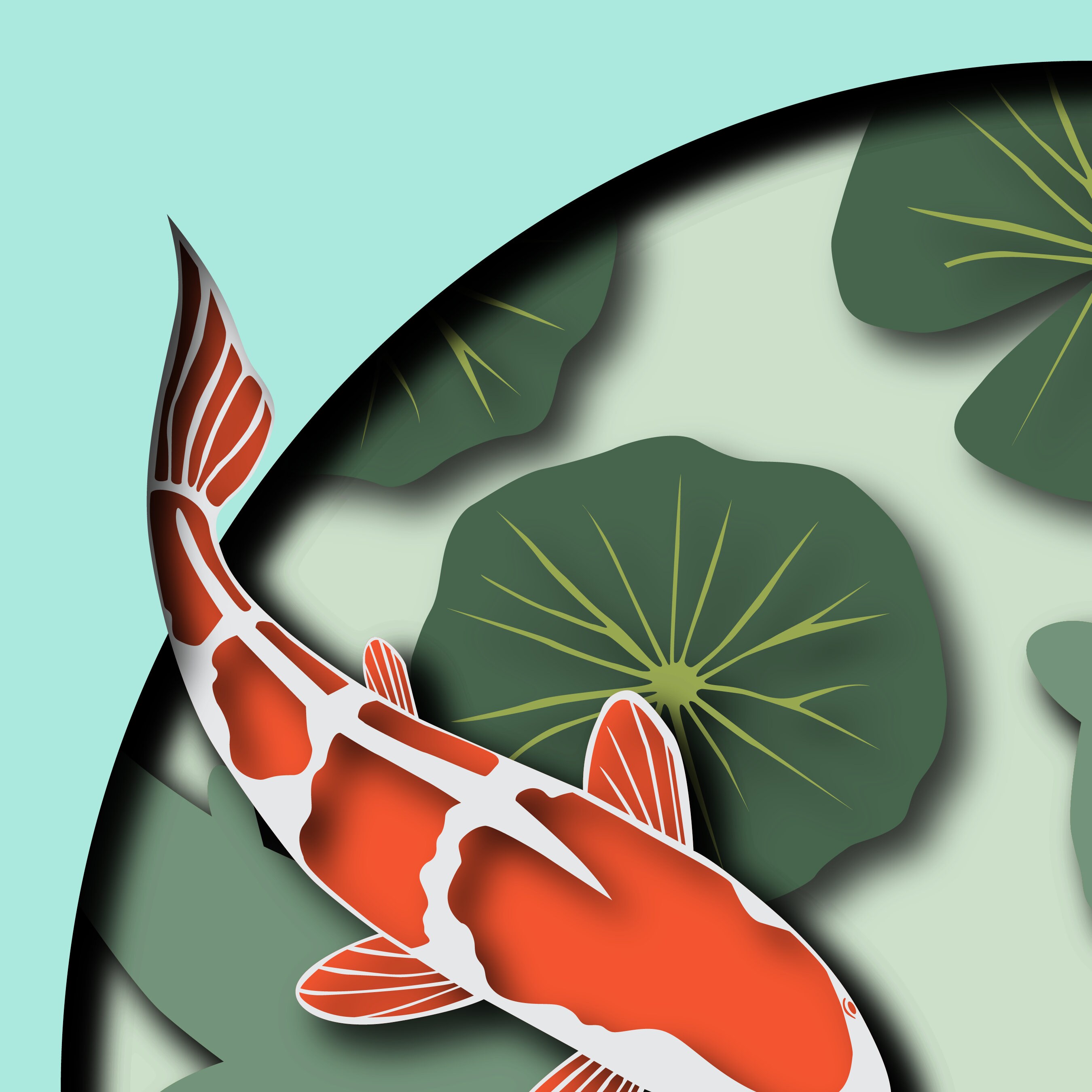3D Koi Fish Shadow Box Svg, Koi Fish Layered Paper Cut, Koi Fish Svg ...