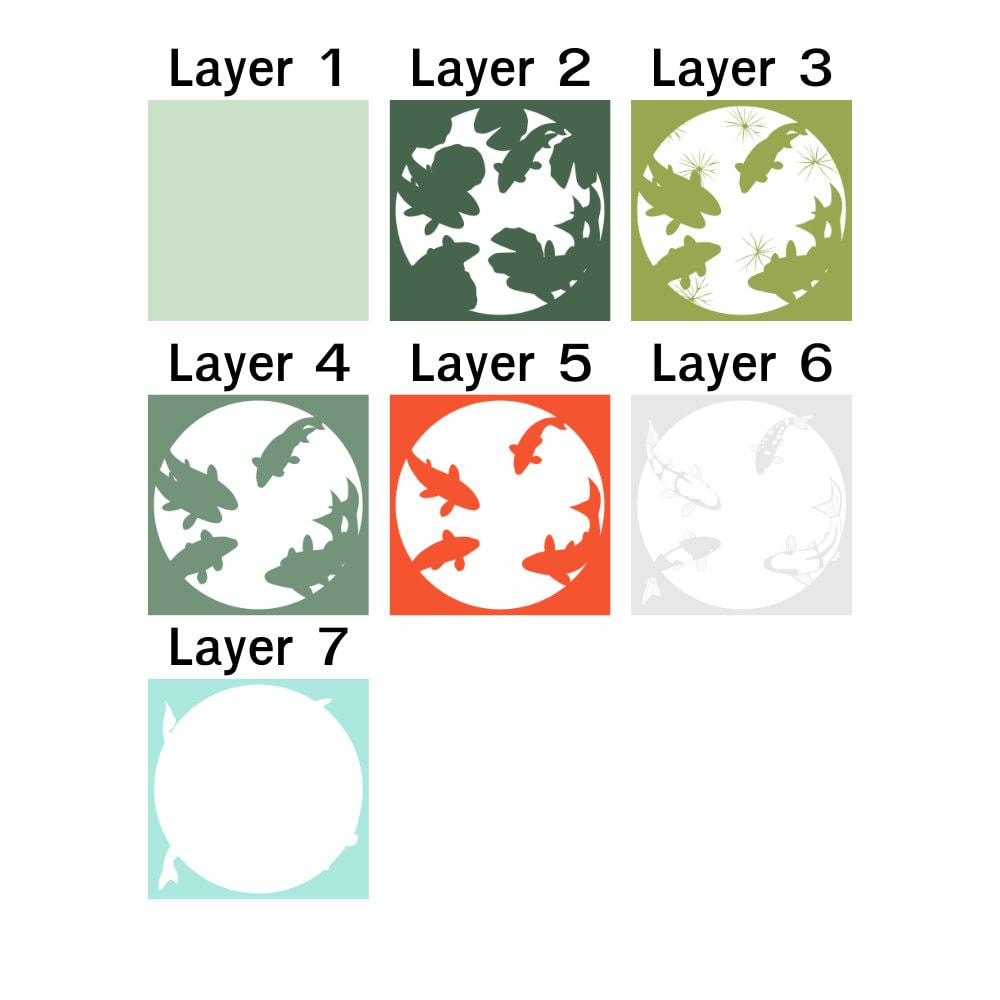 3D Koi Fish Shadow Box Svg, Koi Fish Layered Paper Cut, Koi Fish Svg ...