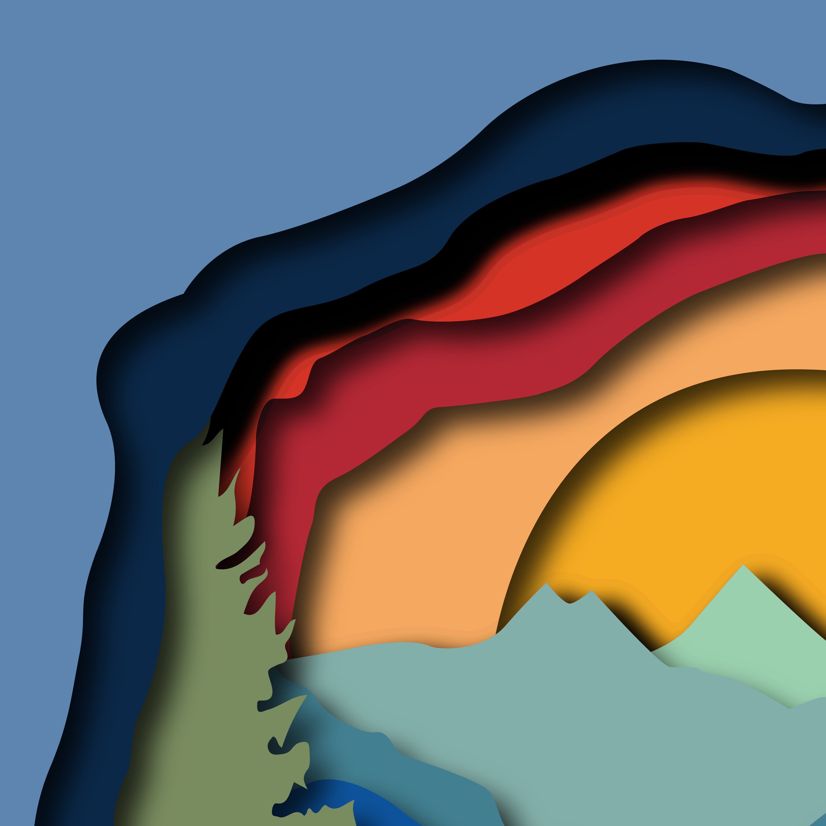 Tent Camping Shadow Box, Camping Layered Paper Cut, Mountain Shadow Box ...