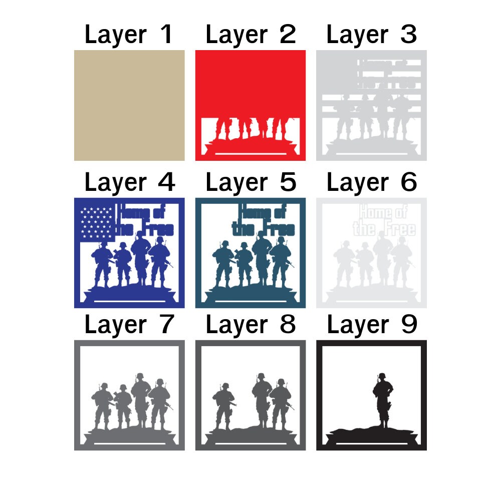 Veteran Shadow Box SVG, Military Shadow Box, Patriotic Layered Paper ...