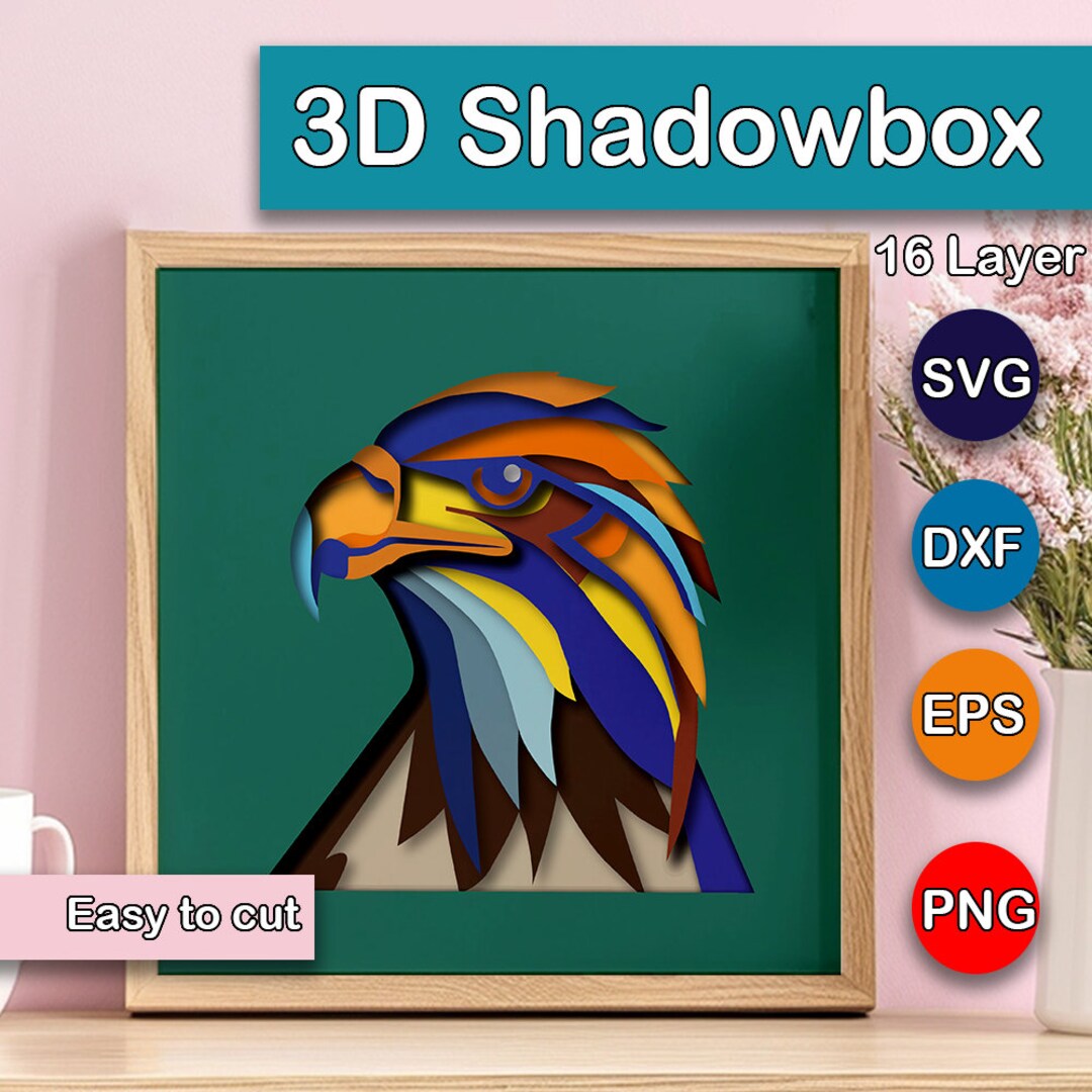 Eagle Shadow Box SVG, Eagle Svg,eagle Paper Cut, Layered Eagle ...