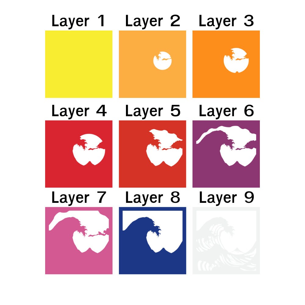 Great Wave Shadow Box, Beach Shadow Box, Ocean Svg, Ocean Landscape ...