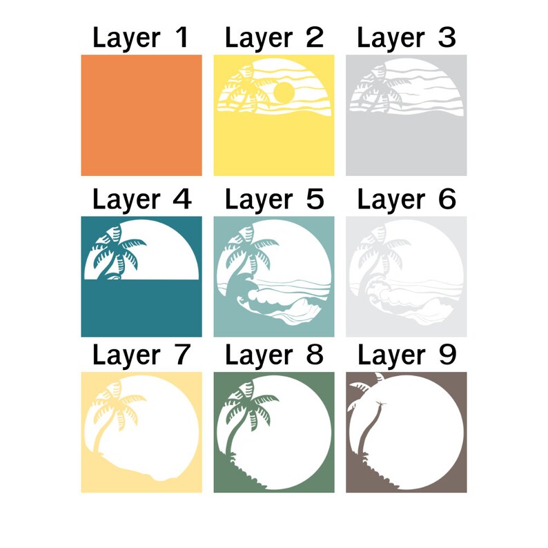 Beach Shadow Box Svg, Ocean Shadow Box Svg, Summer Shadow Box Svg, DIY ...