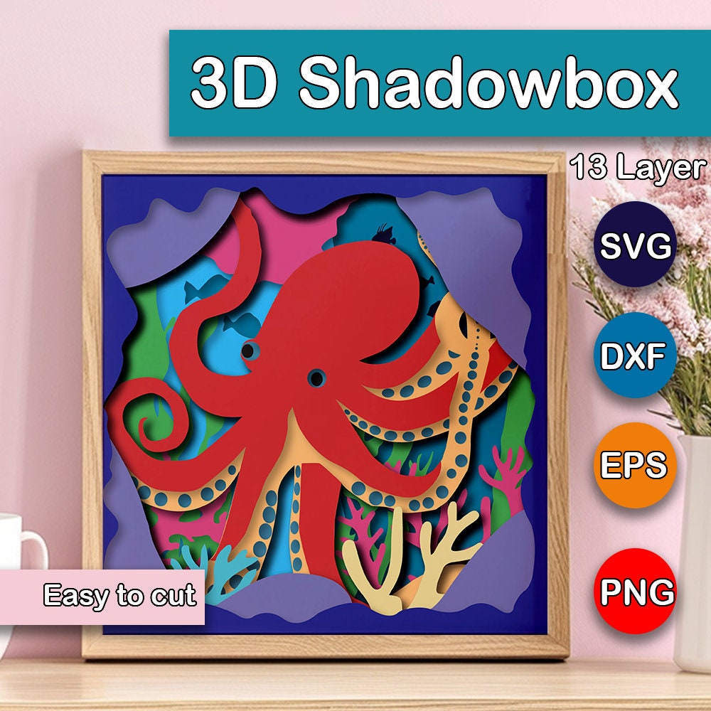 Ocean Shadow Box SVG, Bundle, Ocean Paper Cut, Underwater Shadow Box ...
