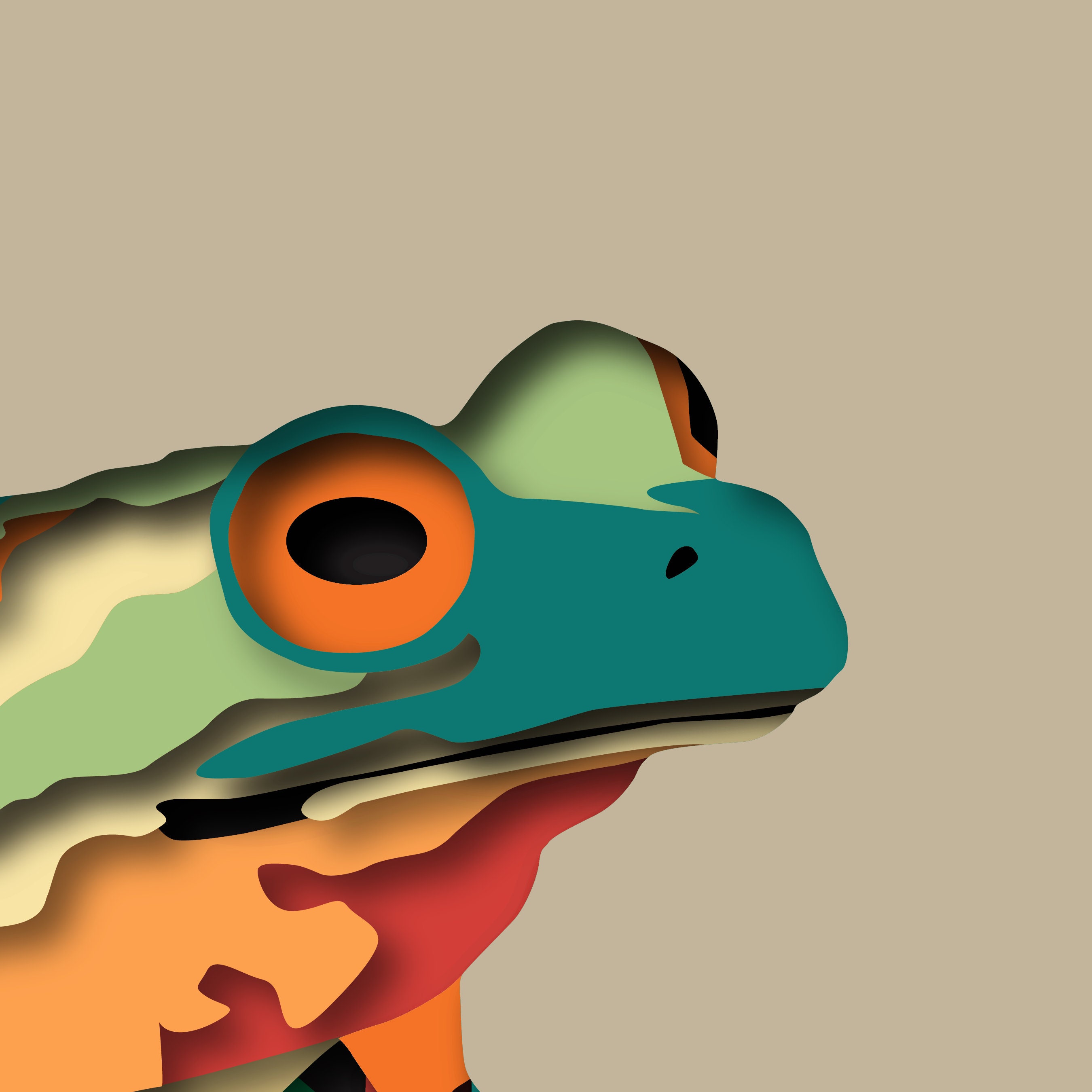 Frog Shadow Box SVG ,frog Svg ,frog Paper Cut ,frog Cardstock 3d Svg ...