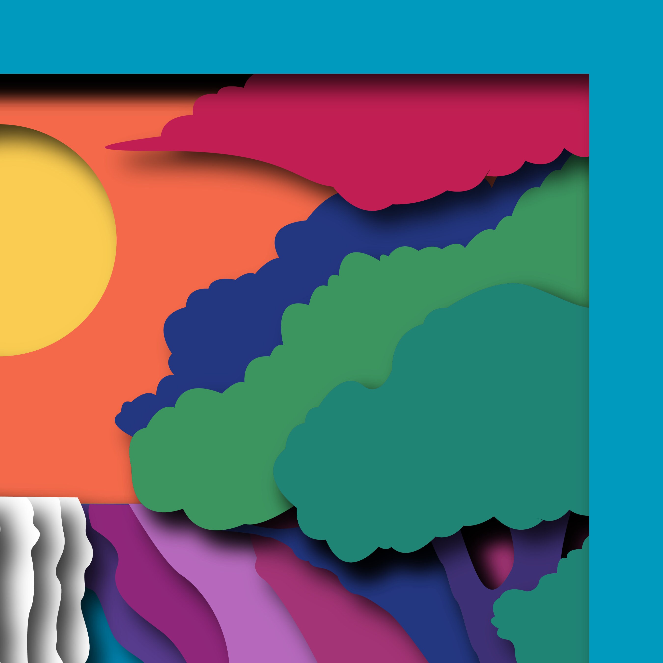 Waterfall Shadow Box, 3D SVG Landscape Shadowbox Templates, DIY Nature ...