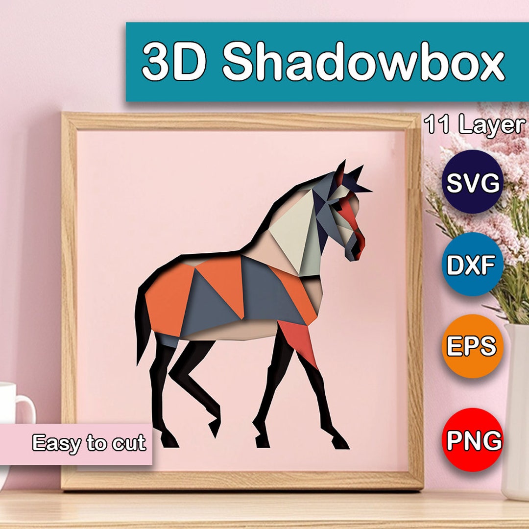 Horse Scene 3D Layered SVG for Cardstock,horse Shadow Box Svg ...