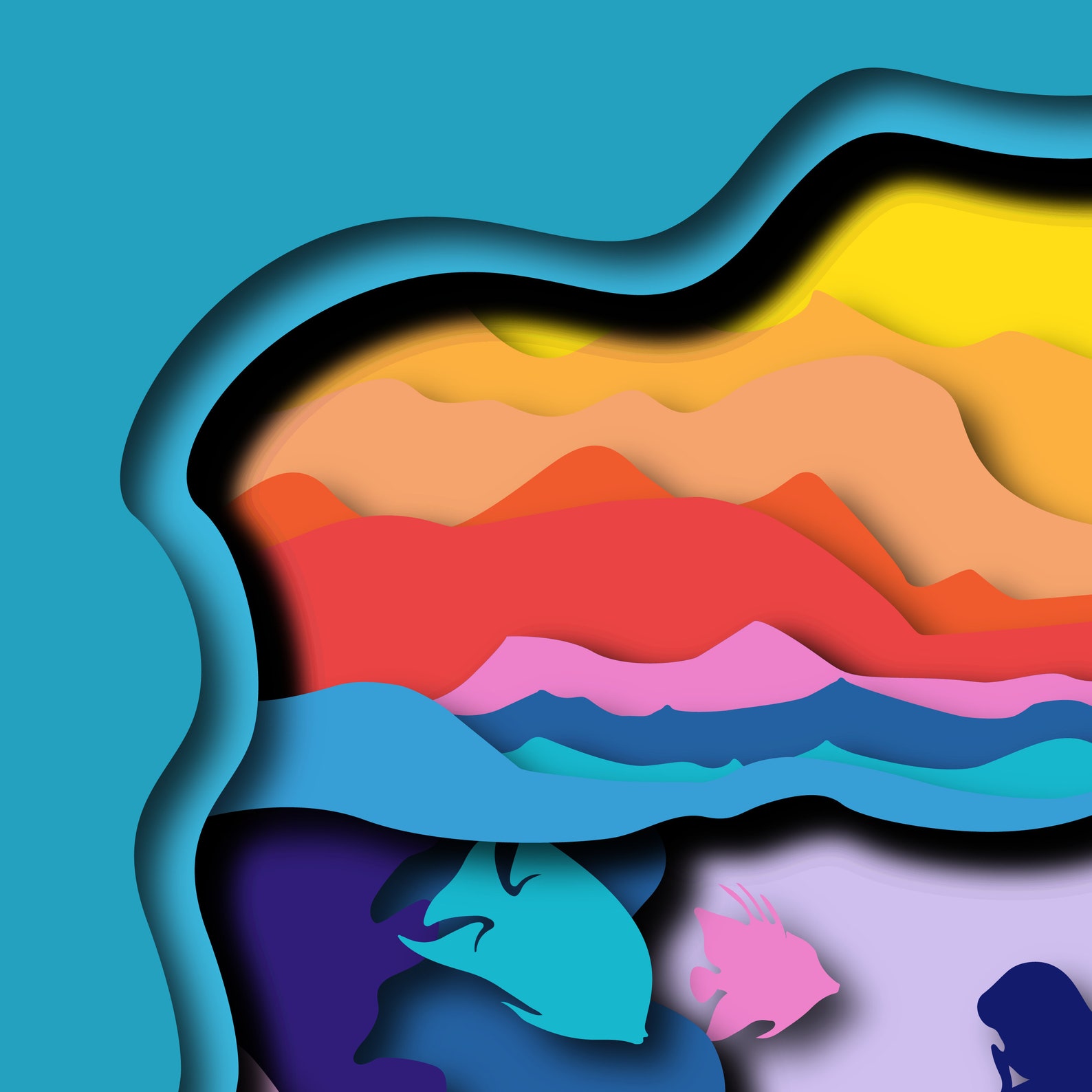 Mermaid Shadow Box SVG, 3D Mermaid Paper Cut, Under the Sea Cricut ...