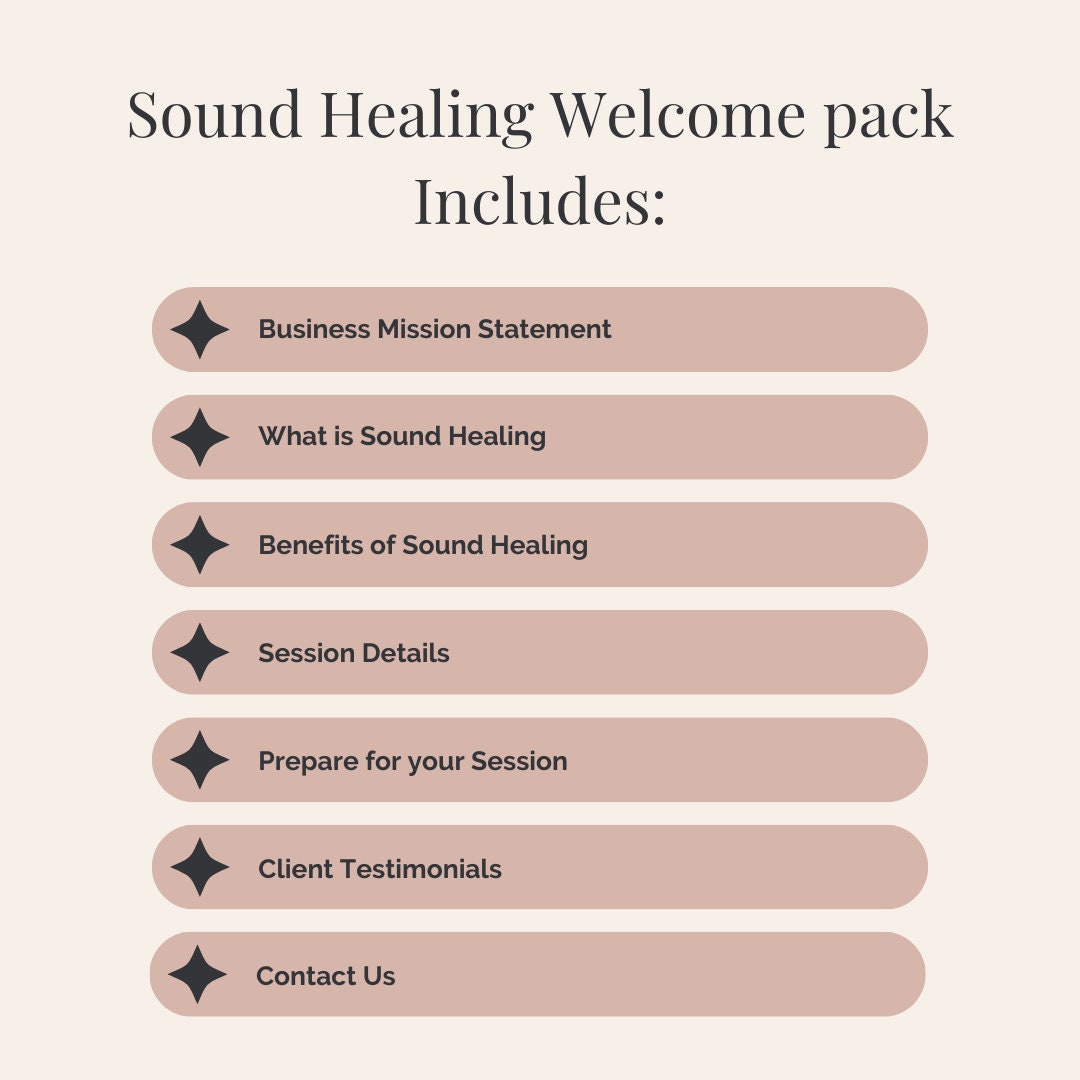 Sound Healing Welcome Pack, Welcome Pack, Business Welcome Pack, Client ...