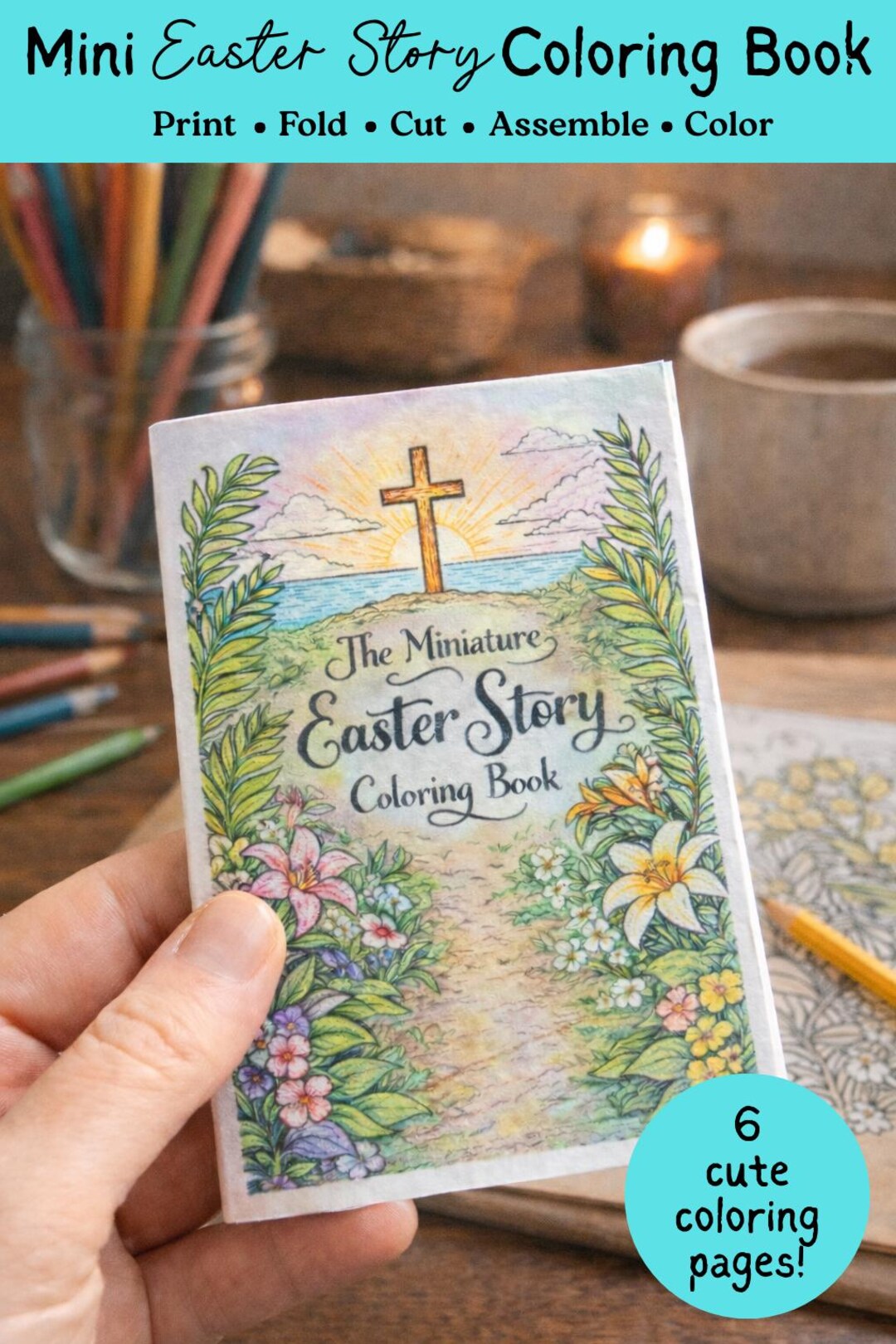 Mini Easter Story Coloring Book Printable, Christian Easter Coloring ...