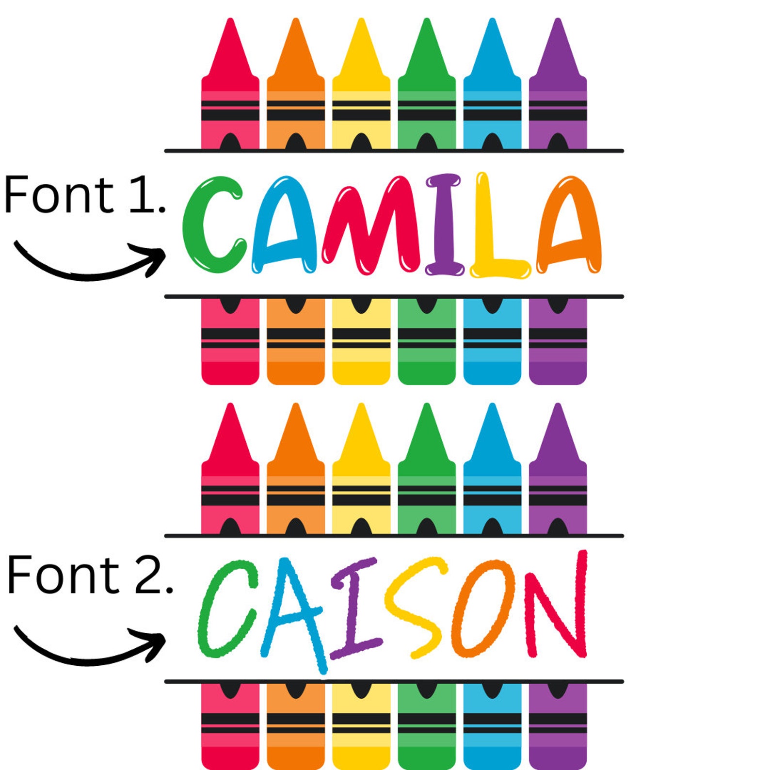 Back to School, Crayons, Custom Crayon Name, Png Svg Jpg, First Day of ...