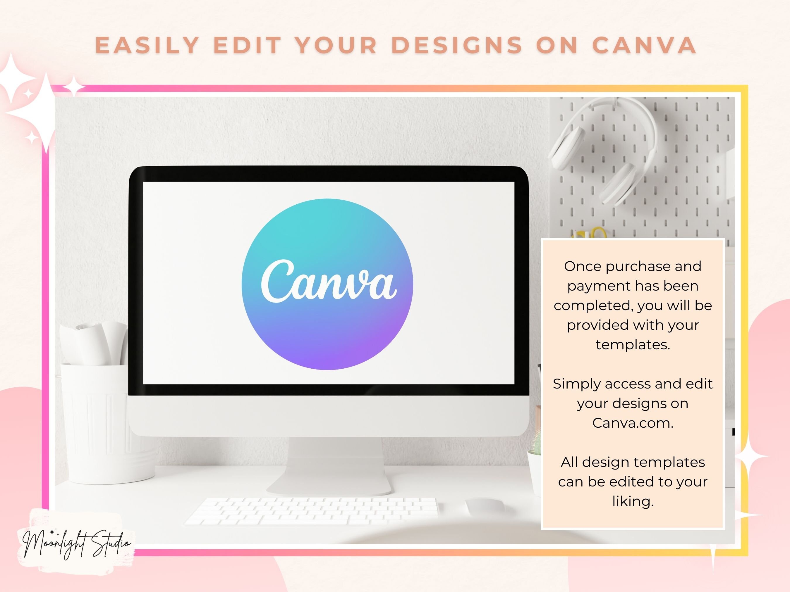 Joyful Rainbow Logo Design Template, Editable Canva Logo Design, Retro ...