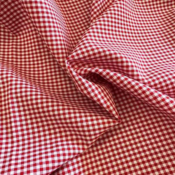 Red Gingham Fabric - Etsy