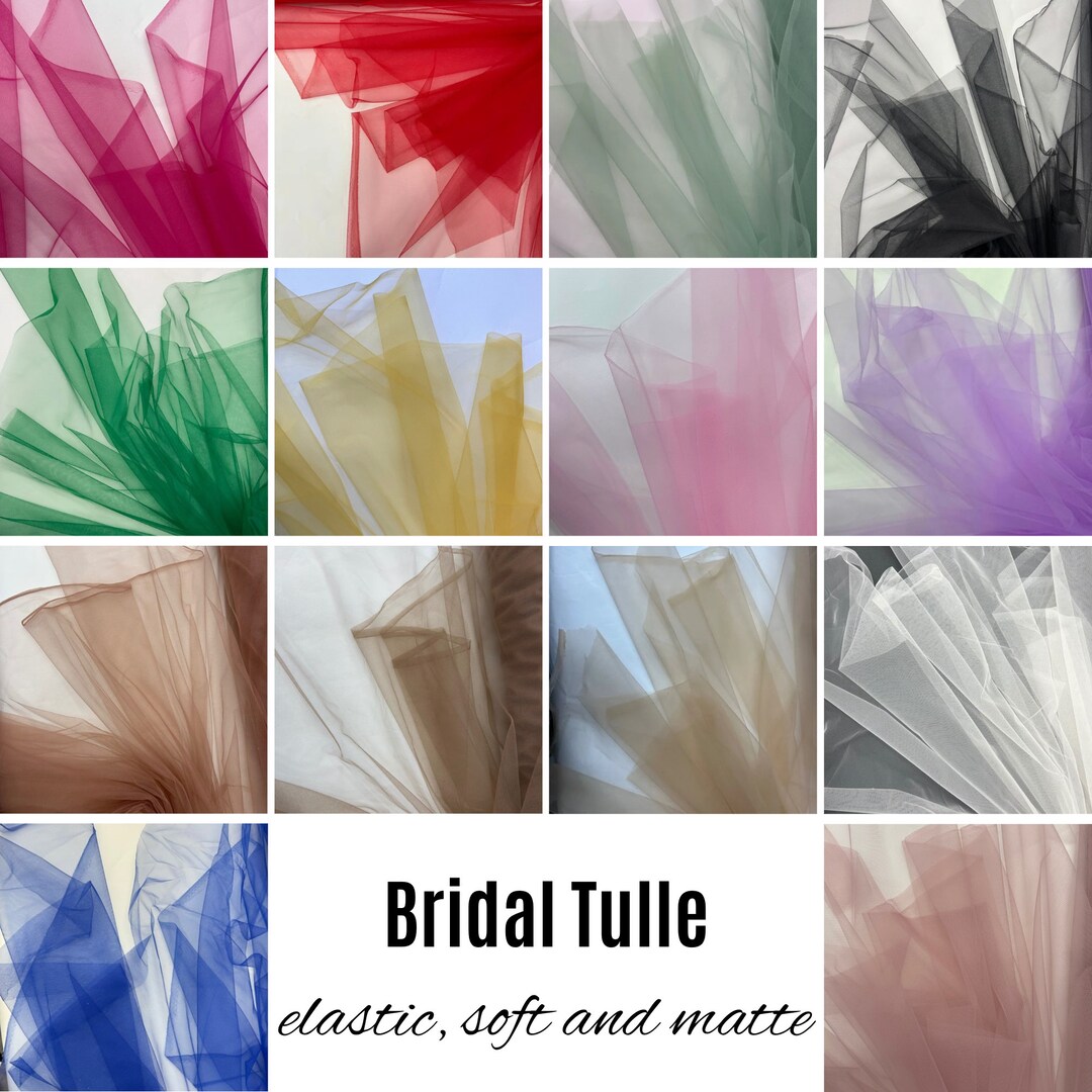 Multicolors Tulle Fabric by the Yard, Extra Soft and Matte Italian ...