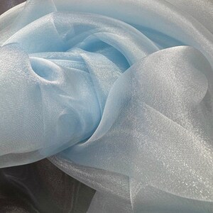 Light Blue Organza Fabric by the Yard, Baby Blue Organza Fabric, Baby ...