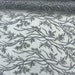 Silver Gray Lace Fabric, Silver Embroidery on Lace, Floral Embroidered ...