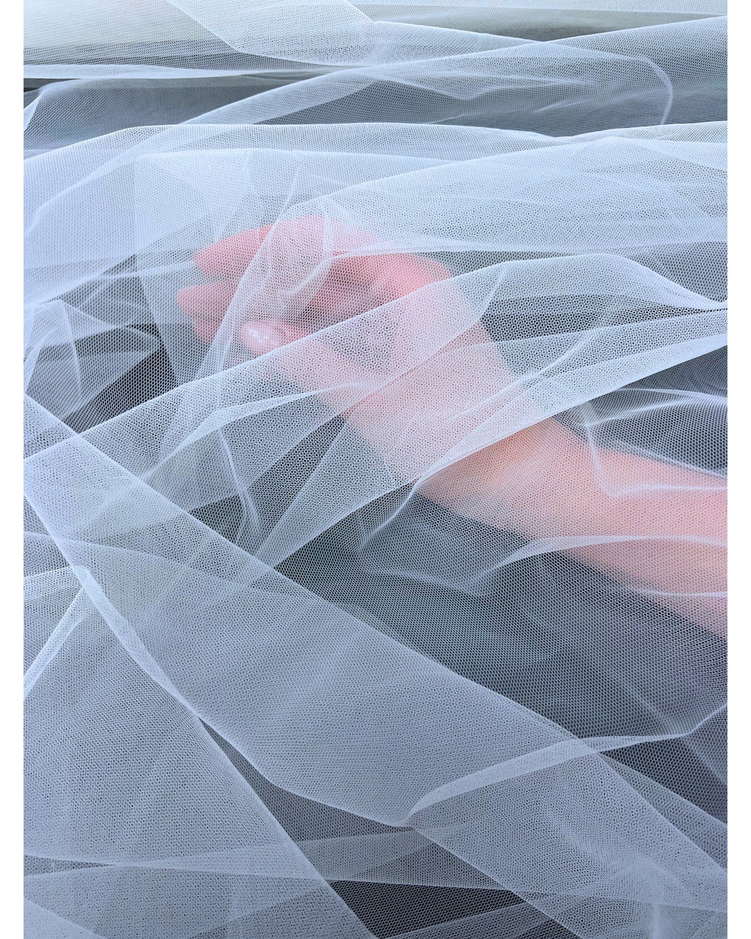 White Tulle Fabric by the Yard, Extra Soft and Matte Italian Tulle 63 ...