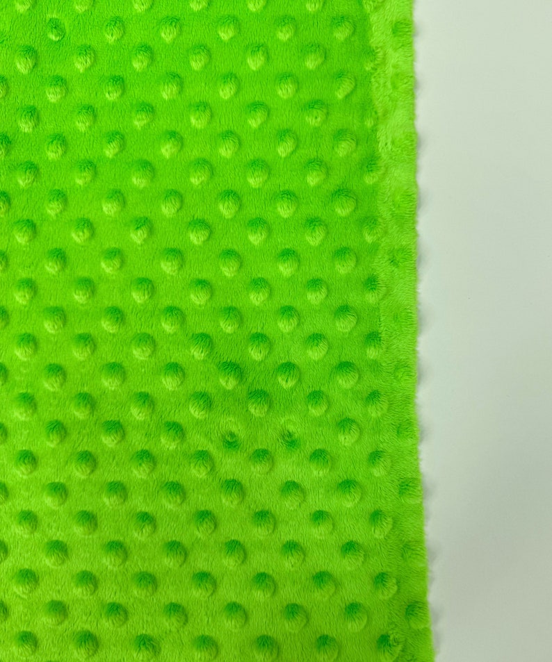 Lime Green Minky Dot Fleece Fabric by the Yard, Lime Green Minkee Polka ...