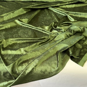 Olive Green Velvet Fabric, Stretch Floral Velvet Fabric by the Yard ...