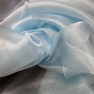 Light Blue Organza Fabric by the Yard, Baby Blue Organza Fabric, Baby ...