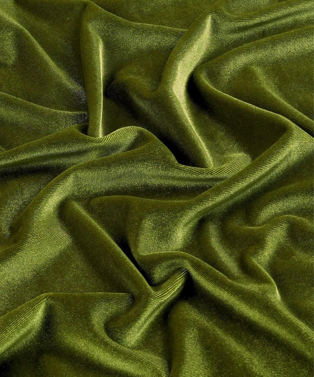 Olive Green Velvet Fabric, Stretch Velvet Fabric by the Yard, 4 Way ...