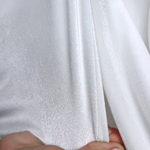 Princess White Velvet Fabric, White Stretch Velvet Fabric by the Yard ...
