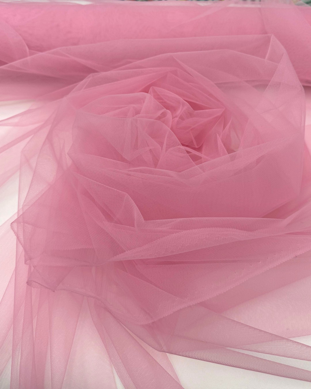 Pink Tulle Fabric by the Yard, Extra Soft and Matte Italian Tulle 63 ...