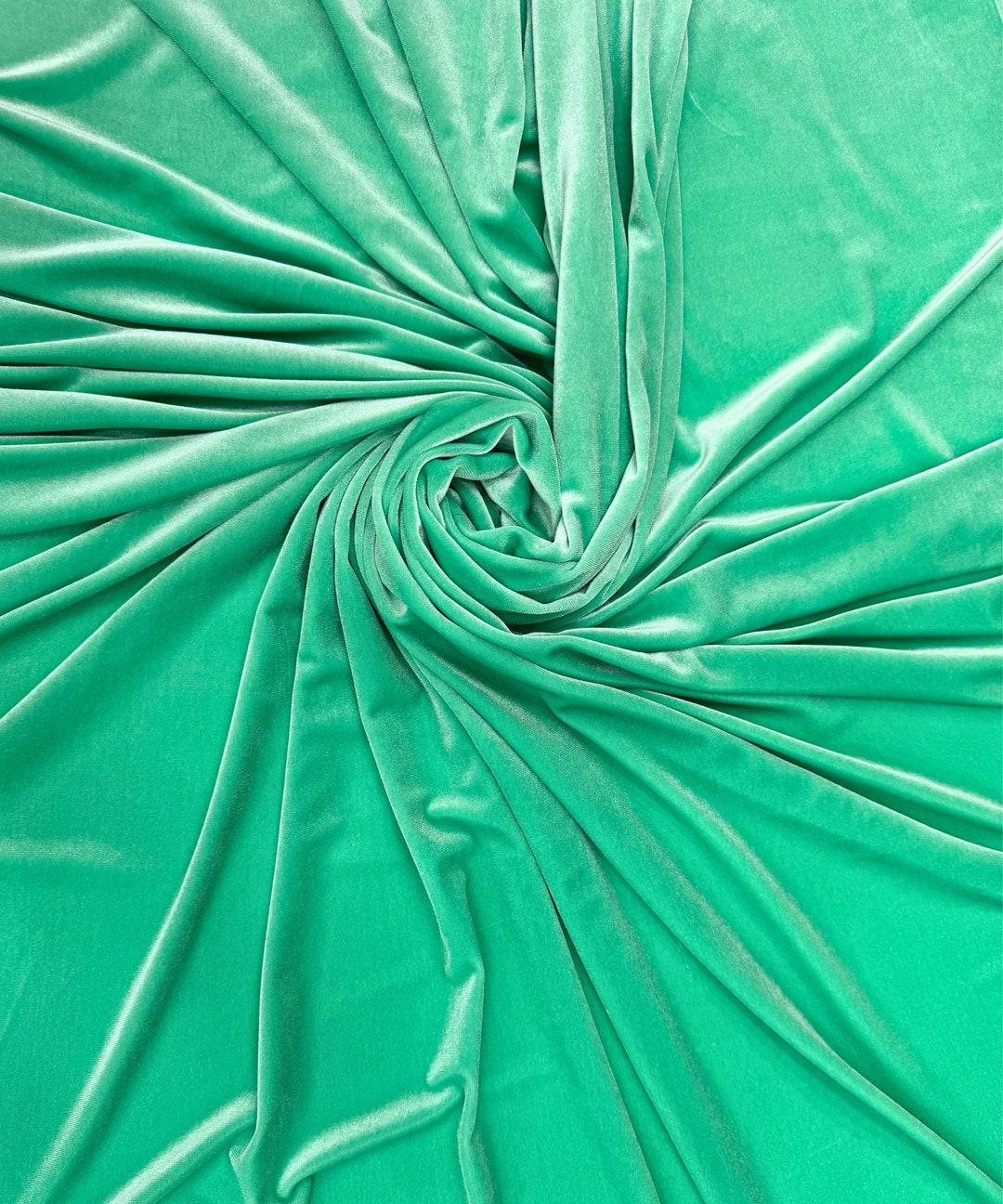 Mint Velvet Fabric, Spandex Stretch Velvet Fabric by the Yard, 4 Way ...