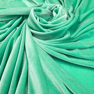 Mint Velvet Fabric, Spandex Stretch Velvet Fabric by the Yard, 4 Way ...