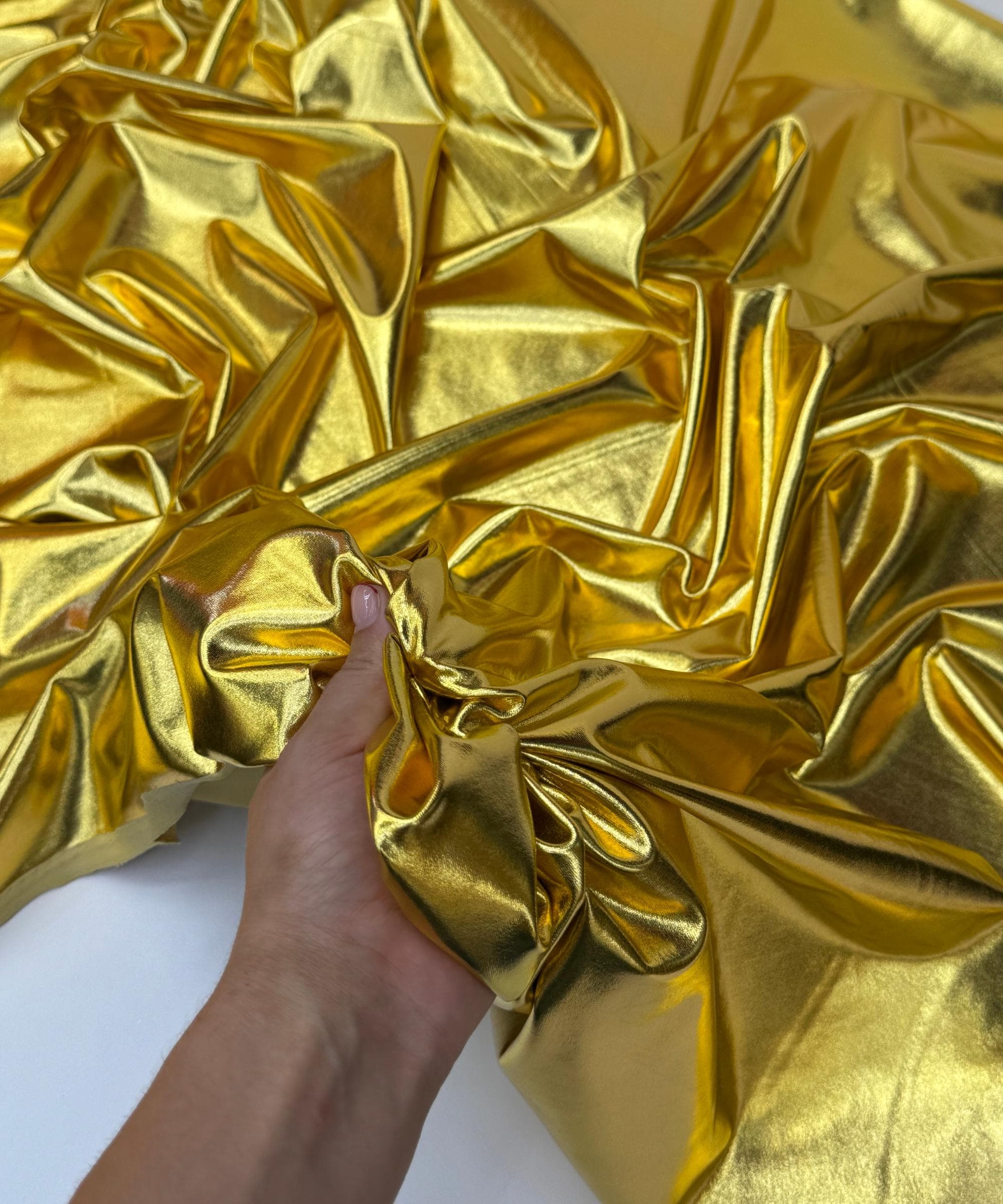 Metallic Gold Foil Lame Spandex Fabric by the Yard, 4 Way Stretch Gold ...