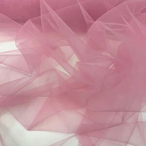 Pink Tulle Fabric by the Yard, Extra Soft and Matte Italian Tulle 63 ...