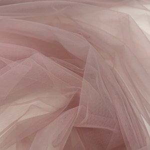 Blush Tulle Fabric by the Yard, Extra Soft and Matte Italian Tulle 63 ...