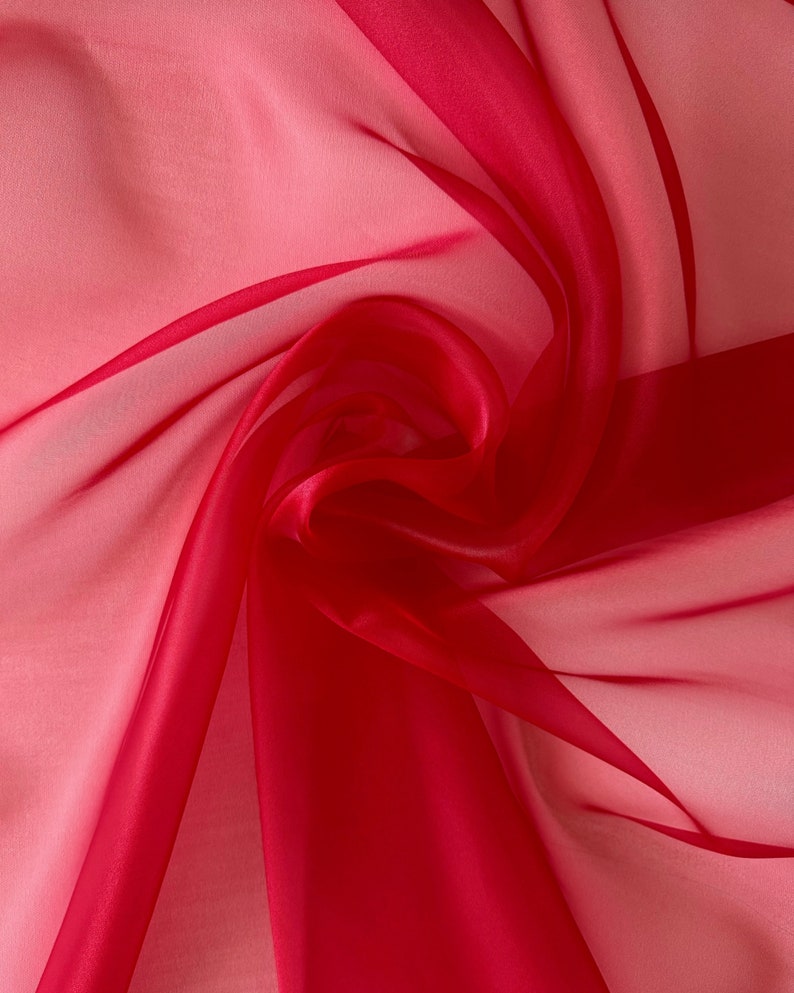 Red Organza Fabric by the Yard, Red Sparkle Crystal Organza Fabric, Red Sheer Fabric for Gowns ...