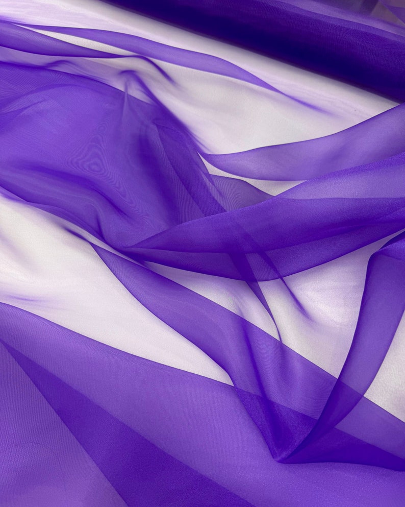 Purple Organza Fabric by the Yard, Purple Crystal Organza Fabric ...
