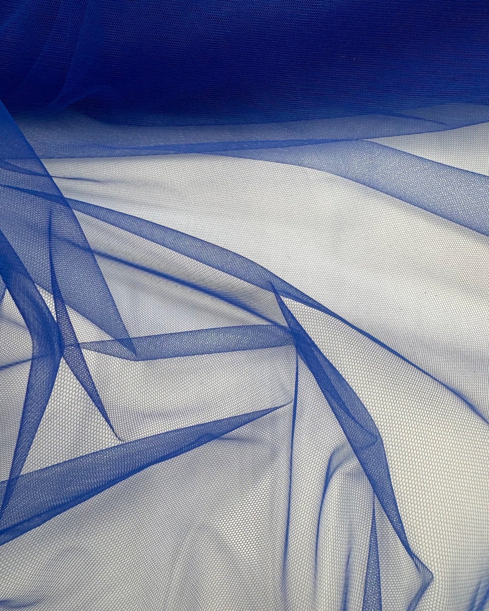 Royal Blue Tulle Fabric by the Yard, Extra Soft and Matte Italian Tulle ...