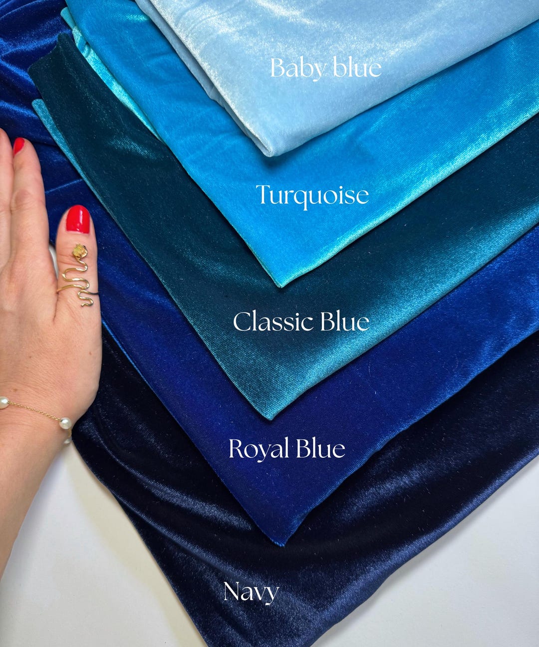 Blue Stretchy Velvet Fabric | 58" Wide Velvet Fabric by the Yard ...