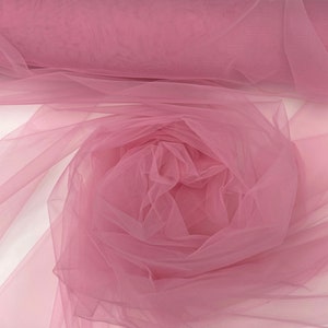 Pink Tulle Fabric by the Yard, Extra Soft and Matte Italian Tulle 63 ...