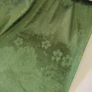 Olive Green Velvet Fabric, Stretch Floral Velvet Fabric by the Yard ...