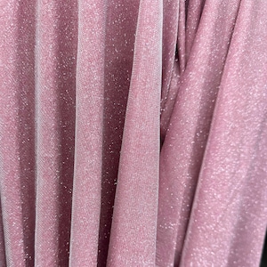 Light Pink Lurex Glitter Fabric,pink Blush Glitter Spandex Knit Fabric ...