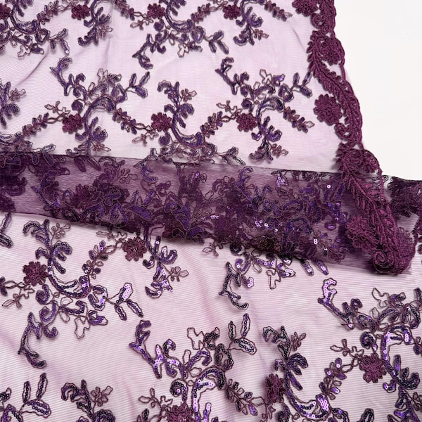 Purple Lace Fabric - Etsy