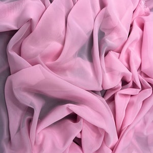 Light Pink Chiffon Fabric by the Yard, Baby Pink Silky Chiffon Fabric ...