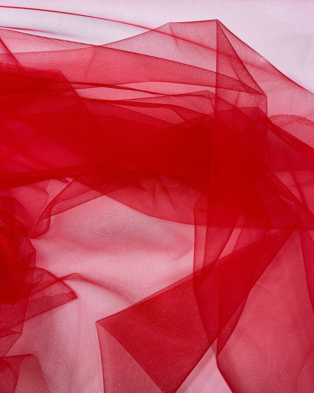 Red Tulle Fabric by the Yard, Extra Soft and Matte Italian Tulle 63 ...