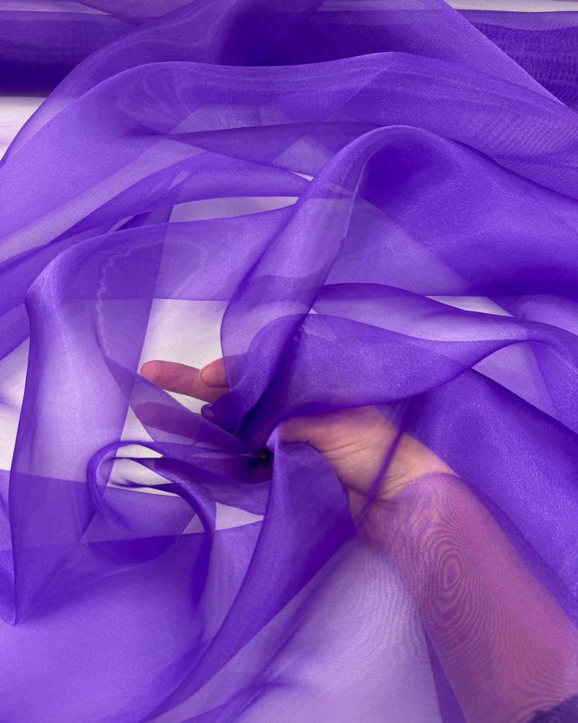Purple Organza Fabric by the Yard, Purple Crystal Organza Fabric ...