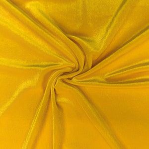 Yellow Velvet Fabric, Stretch Velvet Fabric by the Yard, 4 Way Stretch ...